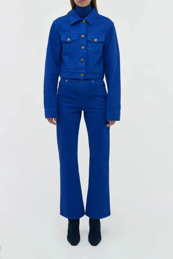 Gabriela Hearst Bronte Recycled Cotton Denim Jacket - Cobalt