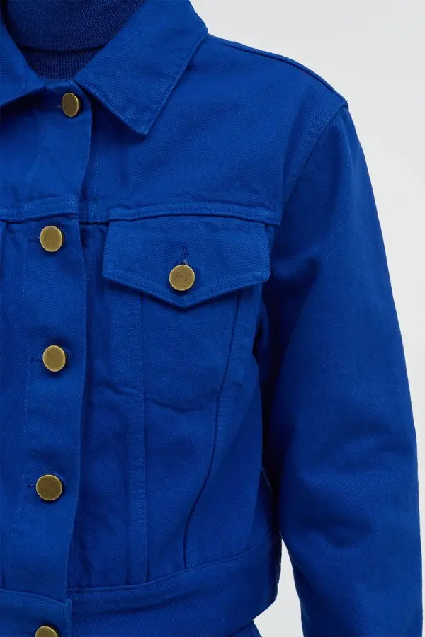 Gabriela Hearst Bronte Recycled Cotton Denim Jacket - Cobalt