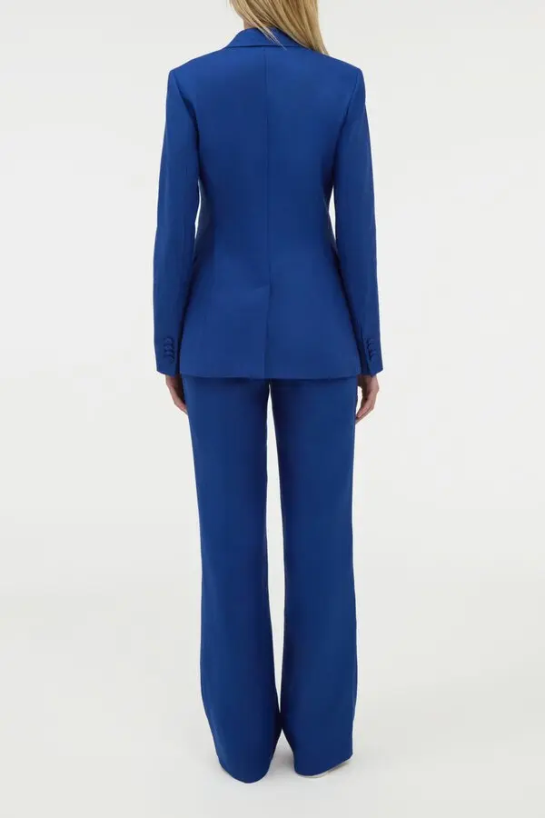 Gabriela Hearst Angela Double Breasted Linen Twill Blazer - Cobalt