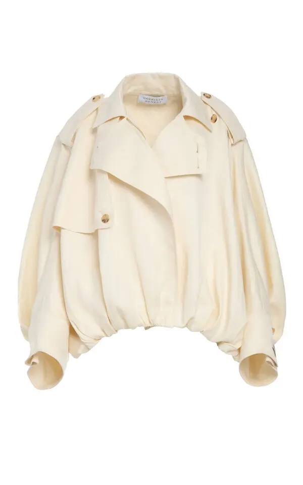 Gabriela Hearst Oversized Textured Linen Slub Trench Jacket