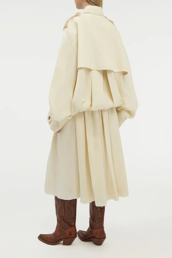 Gabriela Hearst Oversized Textured Linen Slub Trench Jacket