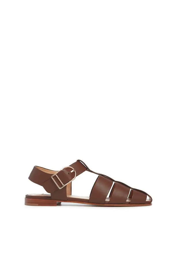 Gabriela Hearst Lynn Flat Sandals - Chocolate