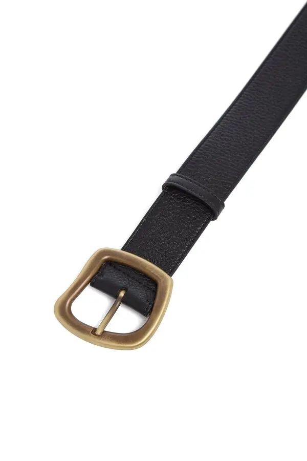 Gabriela Hearst Simone Medium Textured Leather Belt - Black