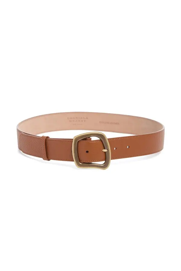 Gabriela Hearst Simone Belt In Textured Leather - Cognac