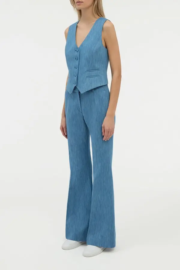Gabriela Hearst Coleridge Denim Vest - Medium Blue