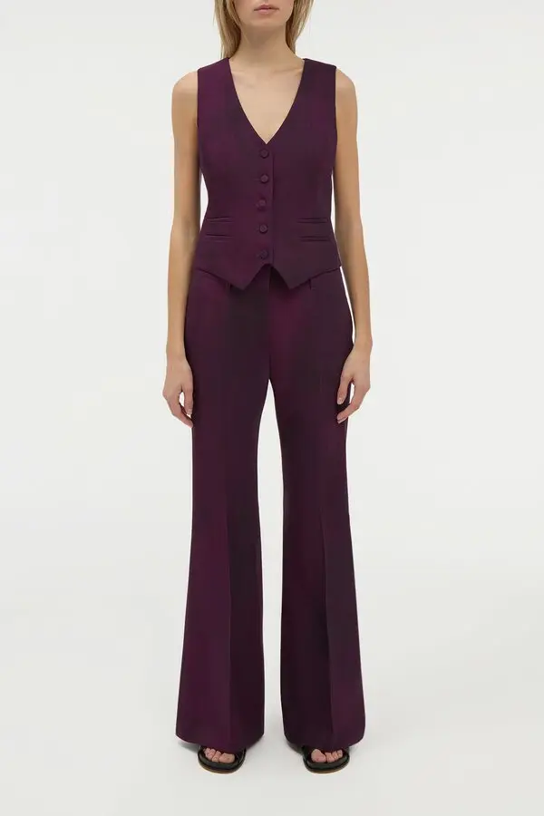 Gabriela Hearst Coleridge Virgin Wool Vest - Bordeaux