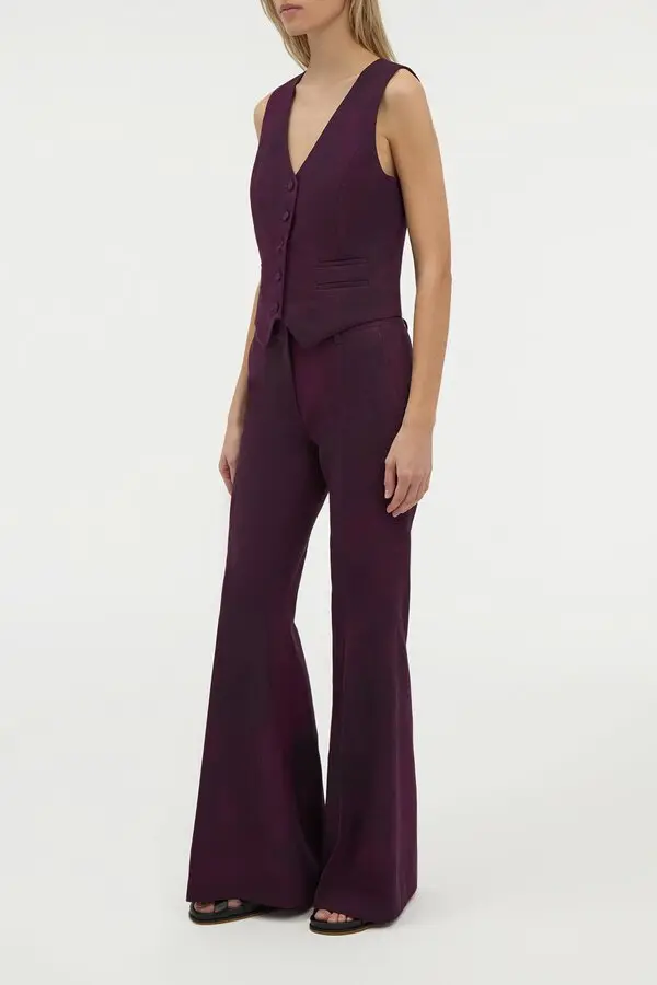 Gabriela Hearst Coleridge Virgin Wool Vest - Bordeaux