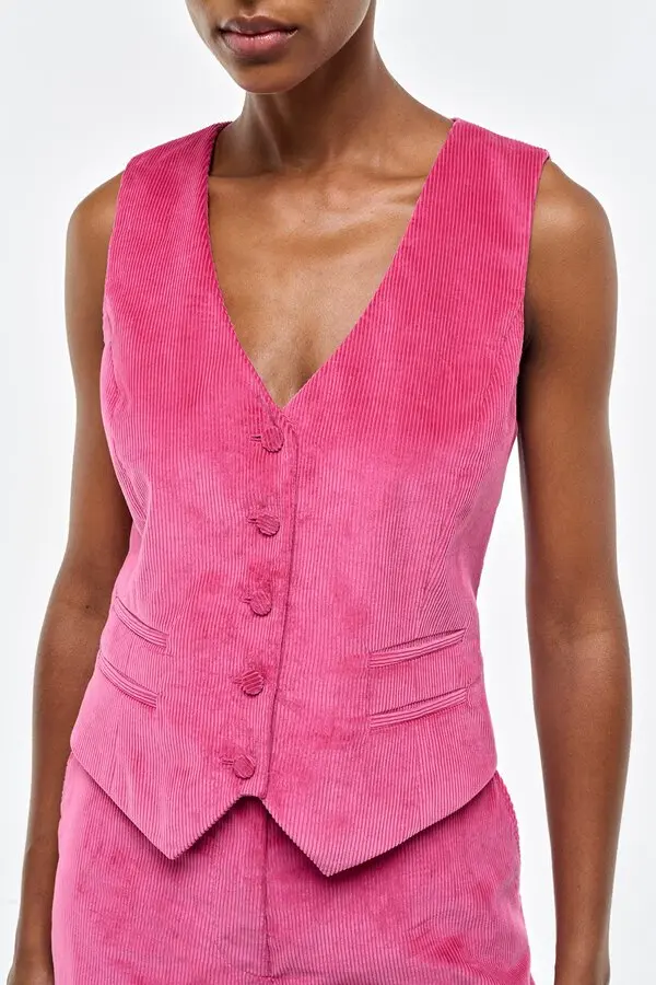 Gabriela Hearst Coleridge Vest - Fuchsia