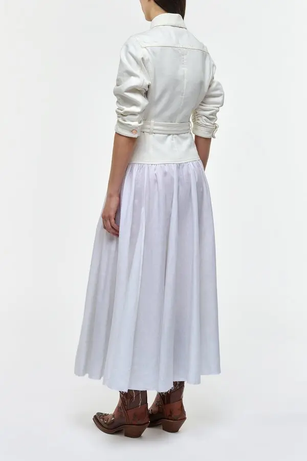 Gabriela Hearst Delyth Shirtdress In Recycled Cotton Denim & Linen