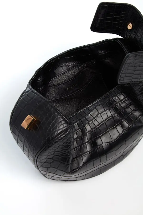 Gabriela Hearst Demi Bag In Crocodile Leather - Black