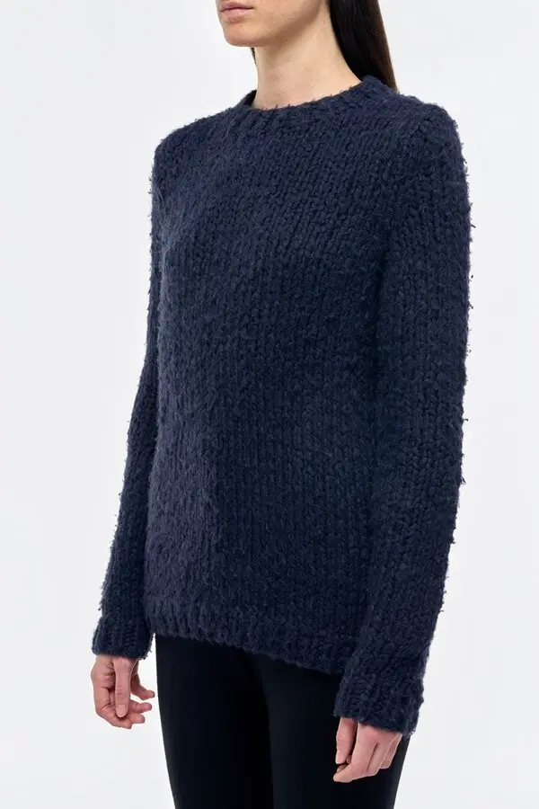 Gabriela Hearst Lawrence Cashmere Knit Sweater - Dark Navy