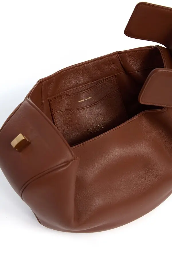 Gabriela Hearst Nina Bag In Nappa Leather With Crocodile Handle - Cognac