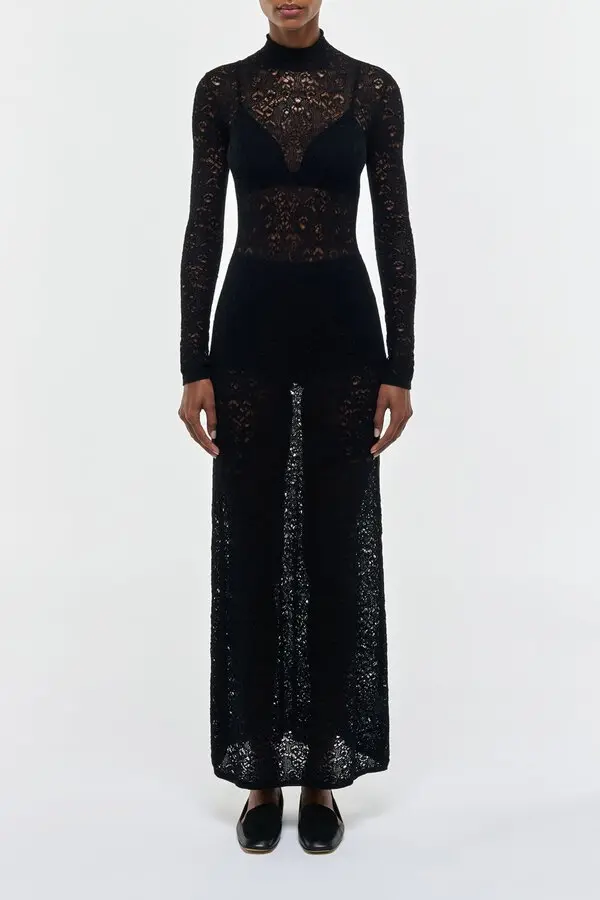 Gabriela Hearst Anya Knit Maxi Dress In Merino Wool Cashmere - Black