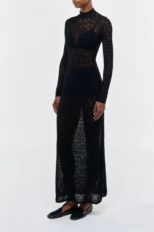 Gabriela Hearst Anya Knit Maxi Dress In Merino Wool Cashmere - Black