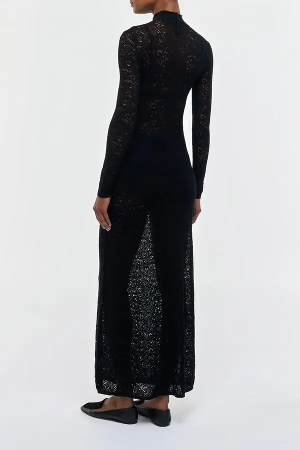 Gabriela Hearst Anya Knit Maxi Dress In Merino Wool Cashmere - Black