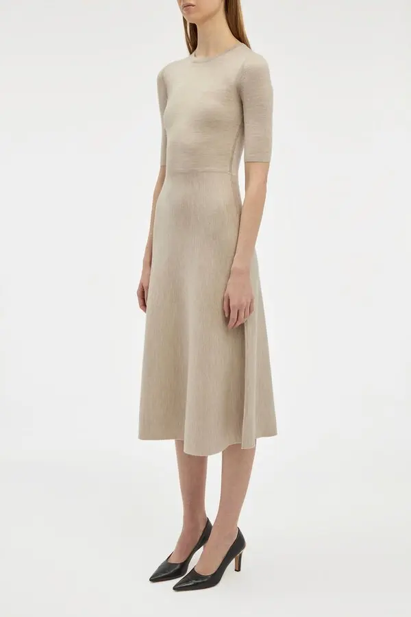 Gabriela Hearst Seymore Knit Midi Dress - Oatmeal