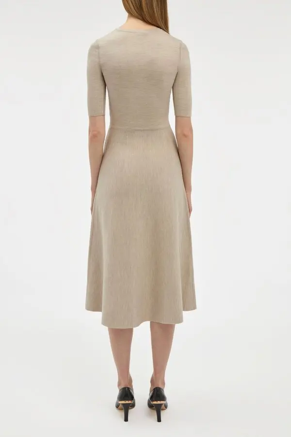 Gabriela Hearst Seymore Knit Midi Dress - Oatmeal
