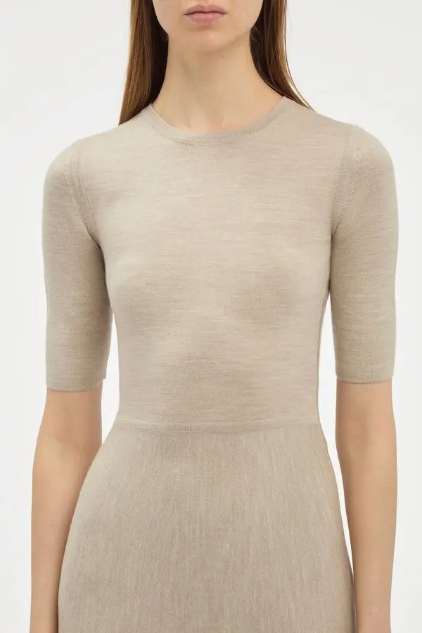 Gabriela Hearst Seymore Knit Midi Dress - Oatmeal