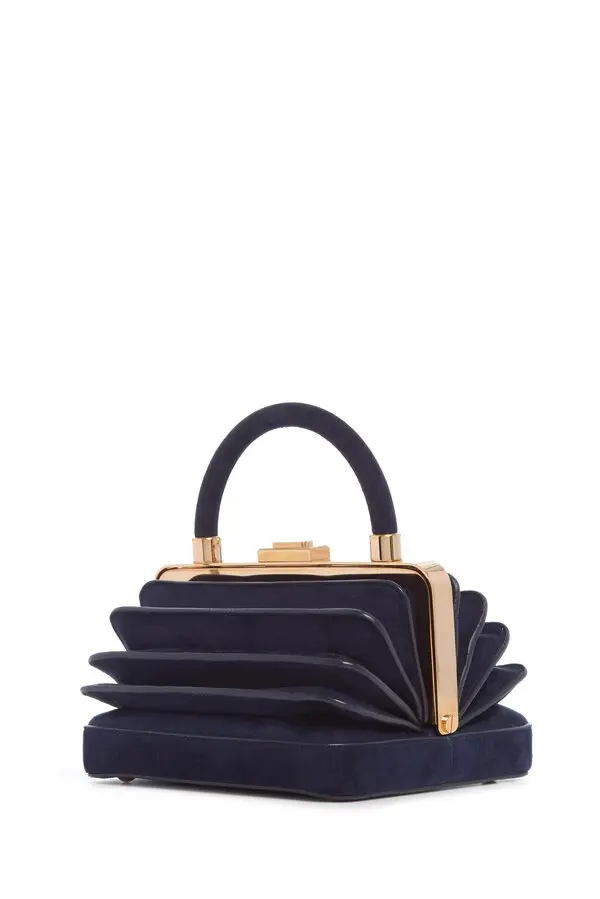 Gabriela Hearst Diana Bag In Suede - Navy