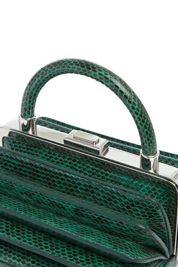 Gabriela Hearst Diana Bag In Snakeskin - Green