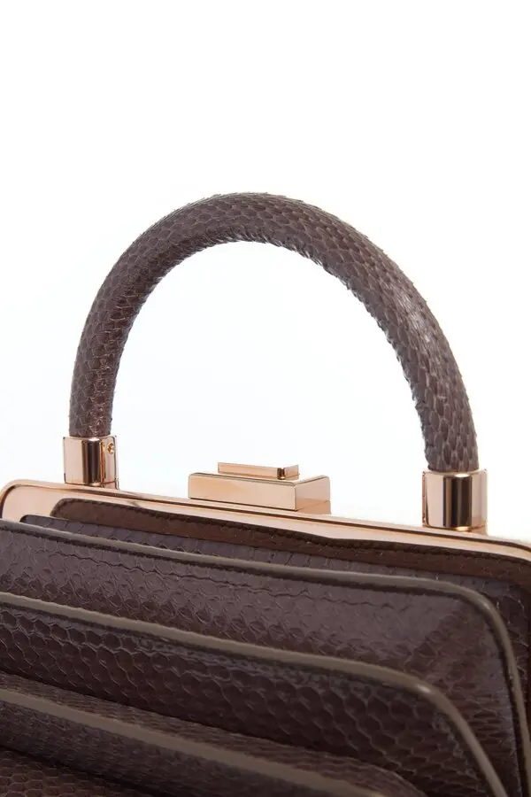 Gabriela Hearst Diana Bag In Snakeskin - Charcoal