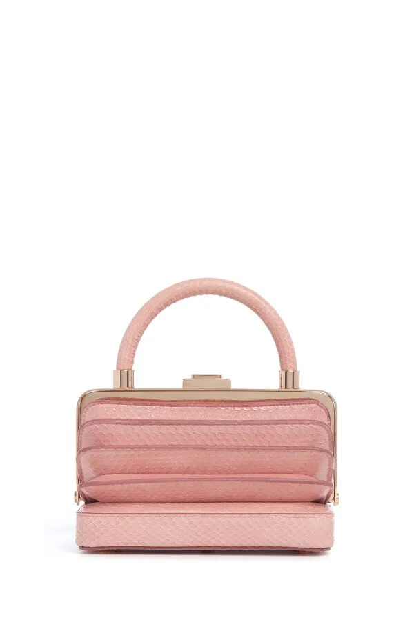 Gabriela Hearst Diana Bag In Snakeskin - Pink