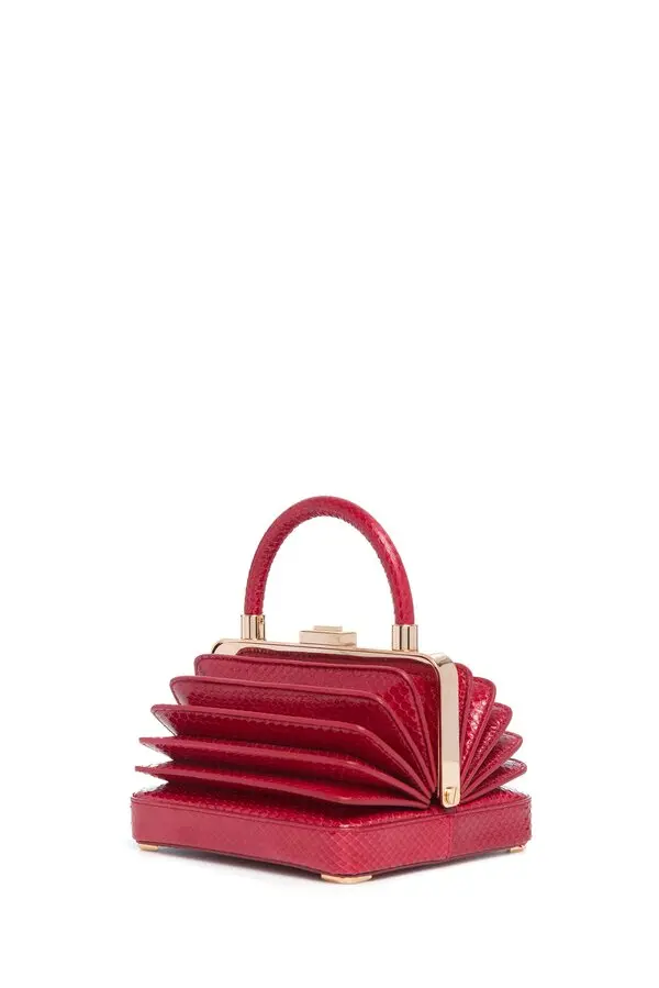 Gabriela Hearst Small Diana Snakeskin Handbag - Red