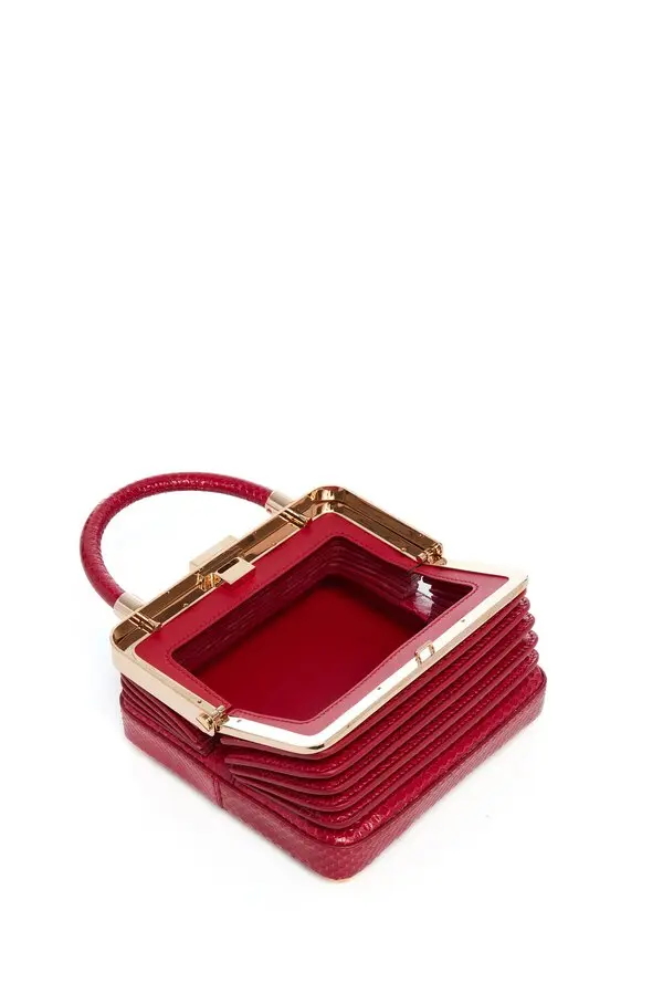 Gabriela Hearst Small Diana Snakeskin Handbag - Red