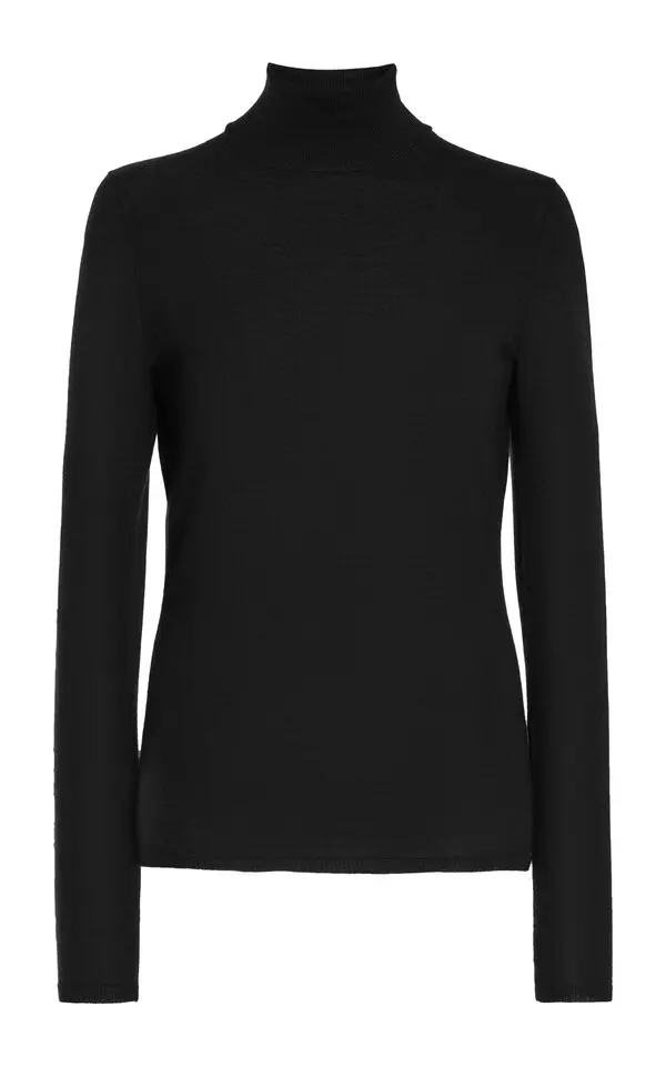Gabriela Hearst Costa Knit Turtleneck In Cashmere Silk - Black