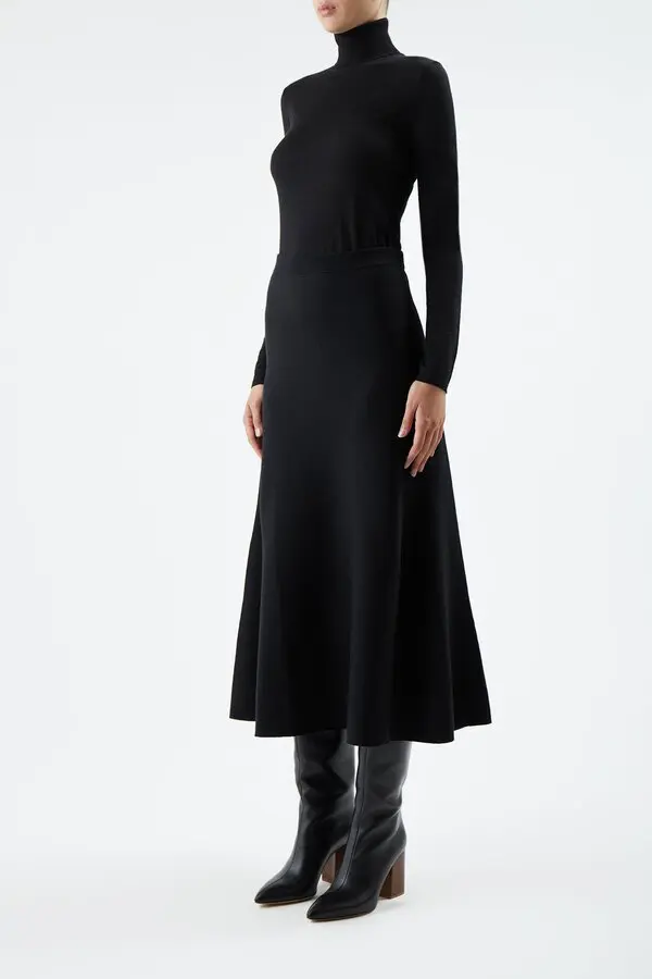 Gabriela Hearst Costa Knit Turtleneck In Cashmere Silk - Black