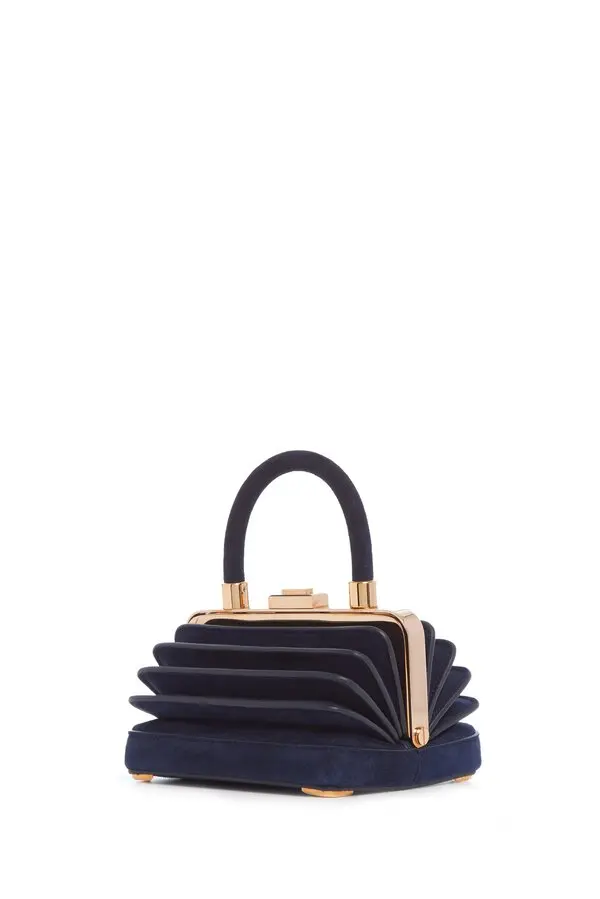 Gabriela Hearst Mini Diana Suede Bag - Navy