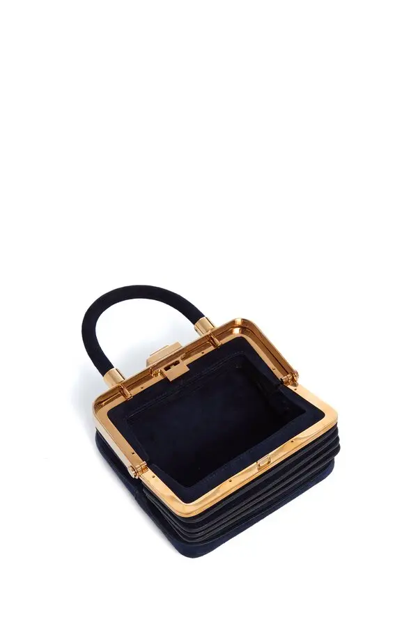 Gabriela Hearst Mini Diana Suede Bag - Navy