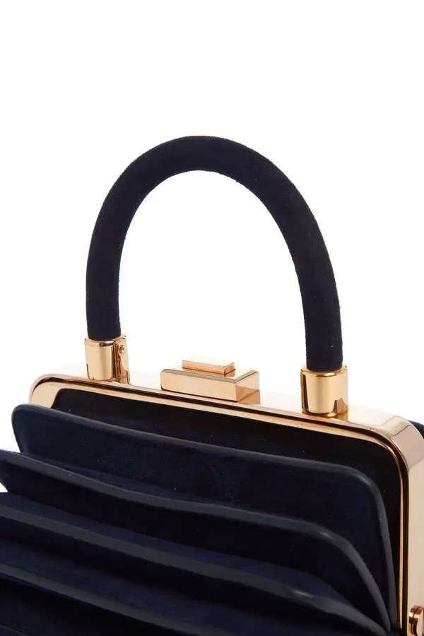 Gabriela Hearst Mini Diana Suede Bag - Navy