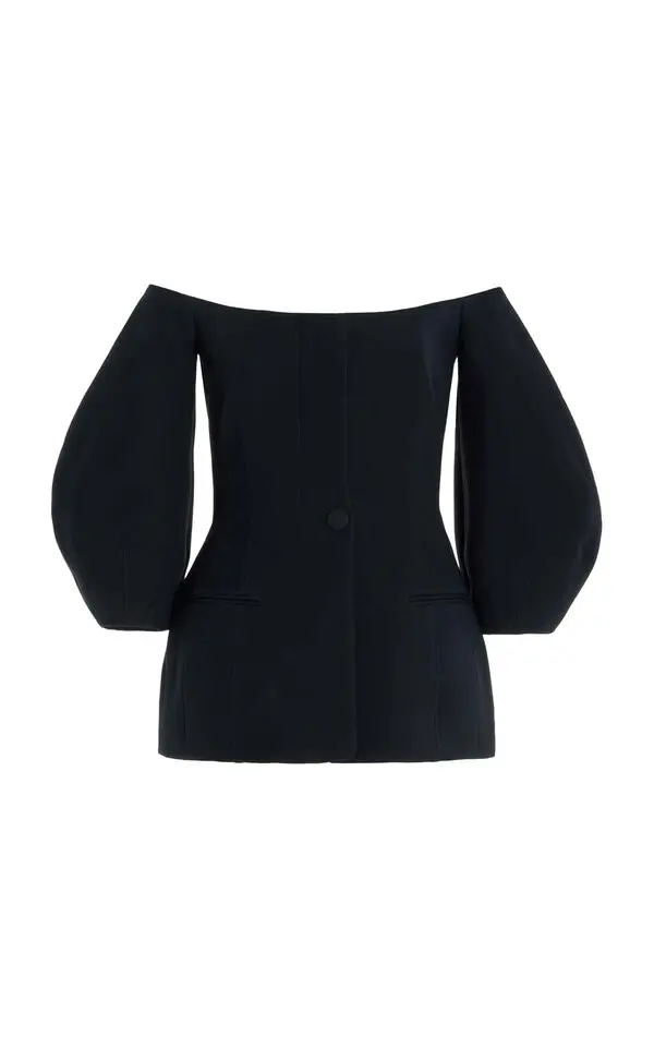 Gabriela Hearst Sawyer Off-the-shoulder Jacket - Black