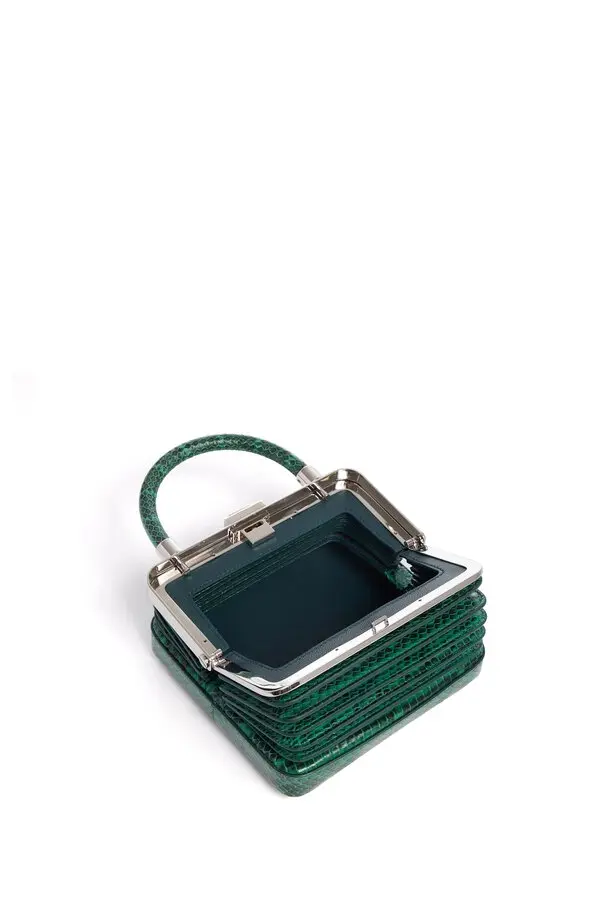 Gabriela Hearst Small Diana Bag In Snakeskin - Green