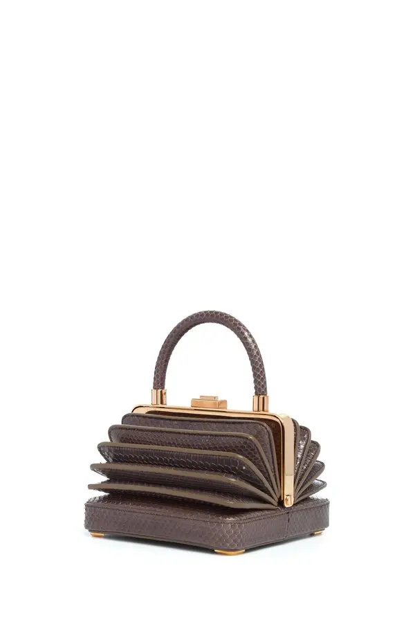Gabriela Hearst Small Diana Snakeskin Bag - Charcoal