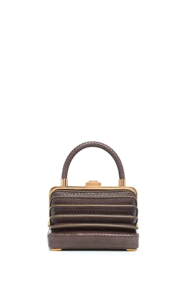 Gabriela Hearst Small Diana Snakeskin Bag - Charcoal