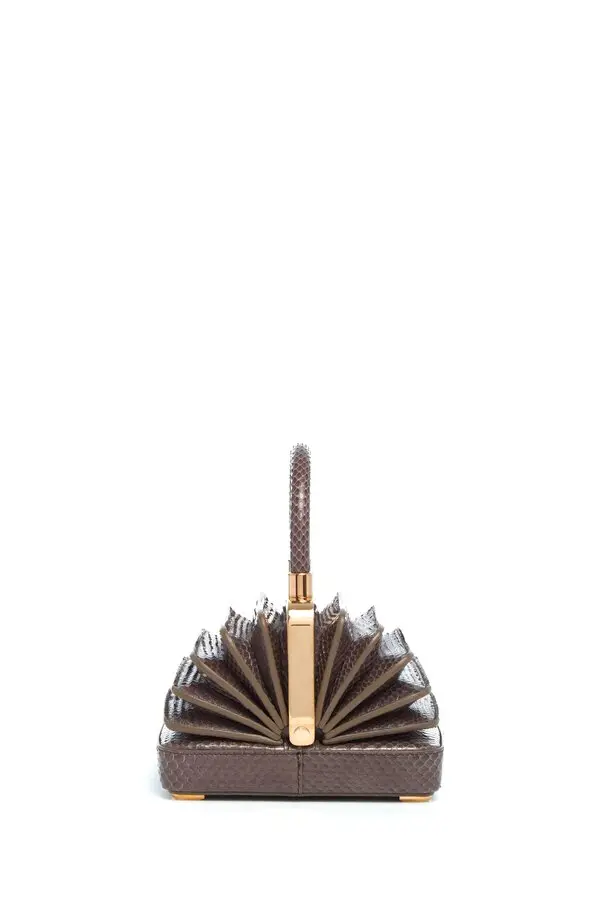 Gabriela Hearst Small Diana Snakeskin Bag - Charcoal