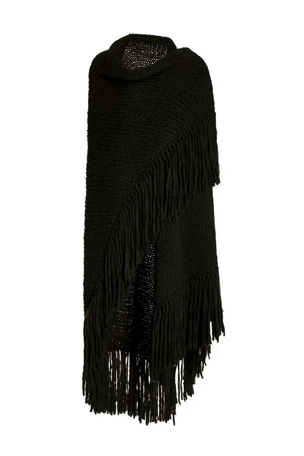 Gabriela Hearst Lauren Knit Wrap In Welfat Cashmere - Black
