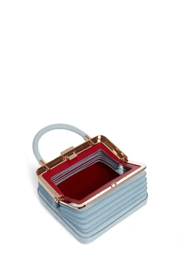 Gabriela Hearst Small Diana Snakeskin Bag - Light Blue