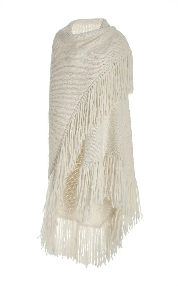 Gabriela Hearst Lauren Knit Wrap In Welfat Cashmere - Ivory