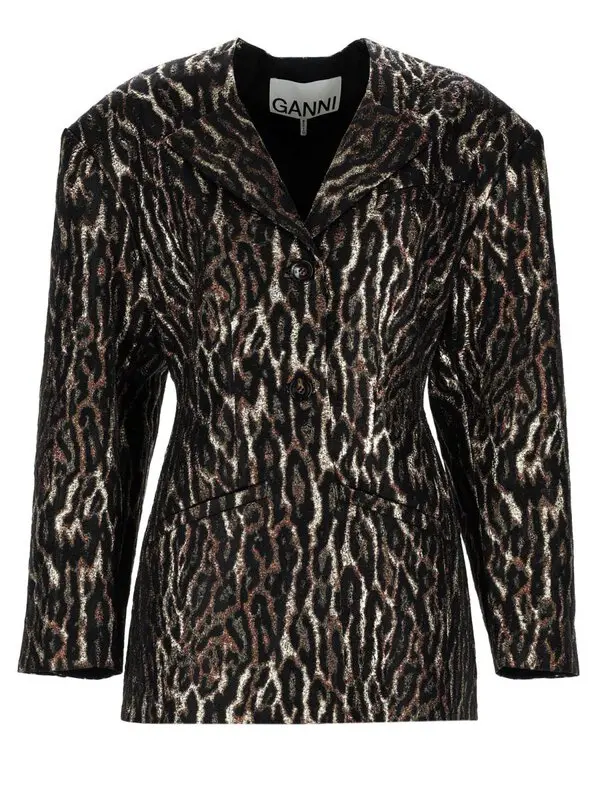 GANNI Animal Print Blazer - Multicolor