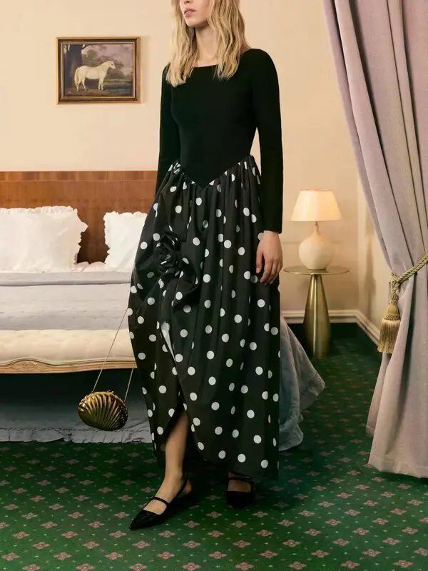 Sleeper Aurora Polka-dot Maxi Dress