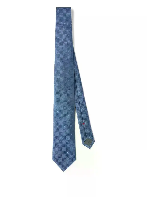 Brunello Cucinelli Textured Pattern Silk Tie - Blue