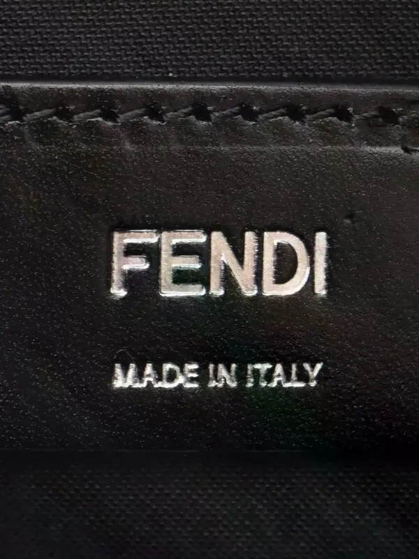 Fendi Leather And Coated Canvas Ff Squared Camera Crossbody Bag - Black