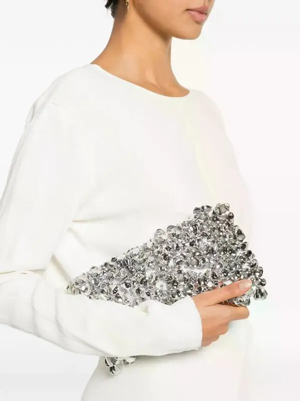 Simkhai Reese Beaded Chain-strap Clutch Bag - Silver