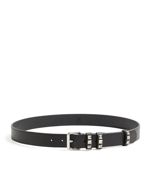 Valentino Garavani Calfskin Rockstud Belt - Black