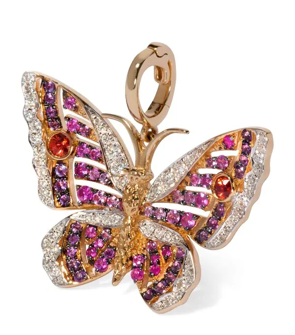 Annoushka Yellow Diamond And Gemstone Butterfly Charm - Gold