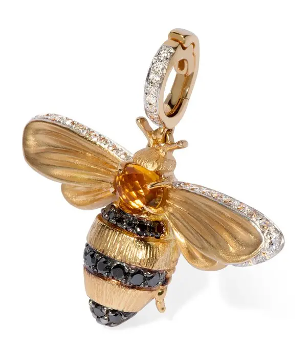 Annoushka Yellow Bee Charm With Citrine And Diamond - Gold