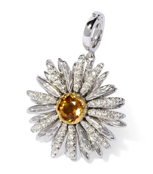 Annoushka Yellow Citrine And Diamond Daisy Charm - Gold
